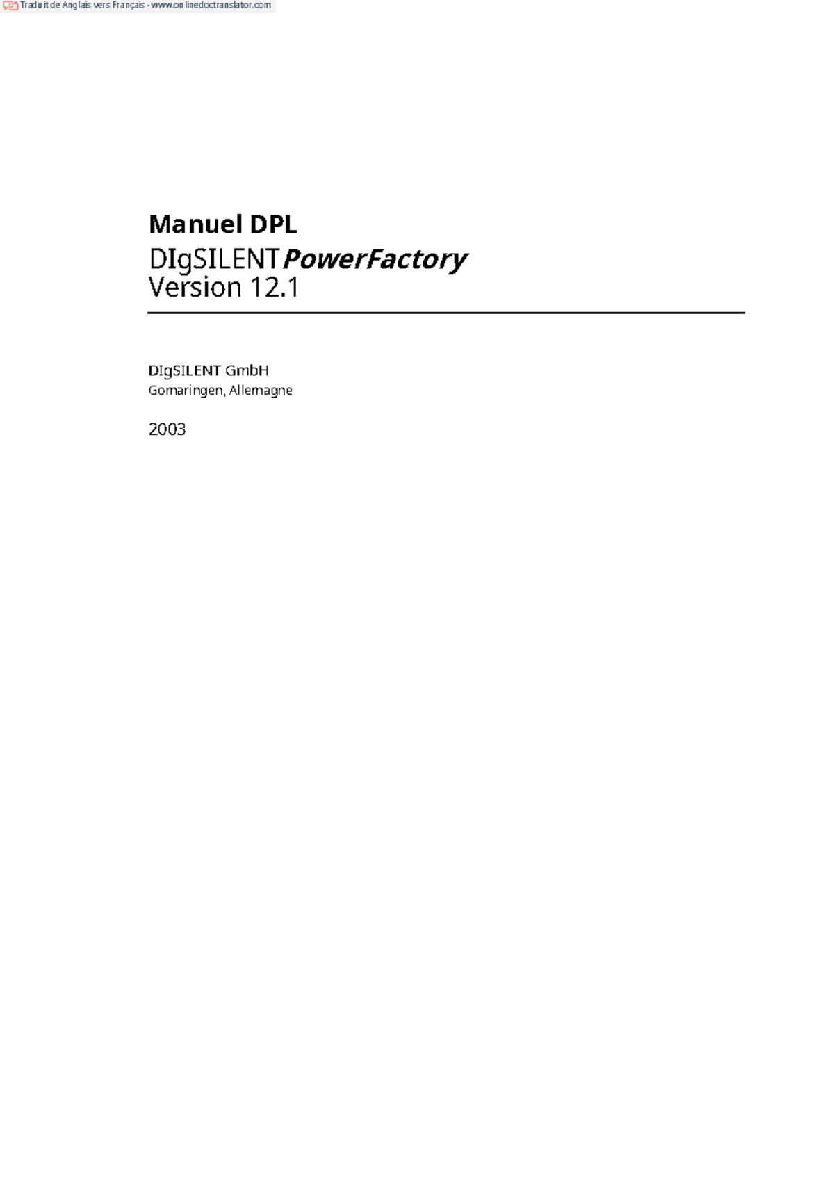 Manuel DPL DIgSILENT PowerFactory Version 12.1 - Guide Complet - Studocu