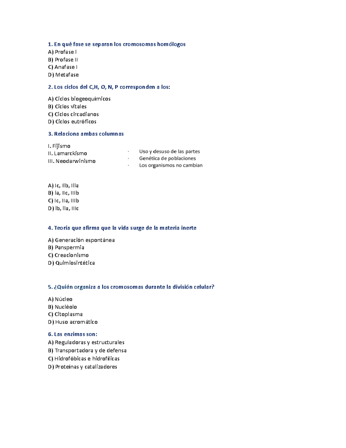 C7 Biología - Repaso de Conceptos Clave y Preguntas de Examen - Studocu