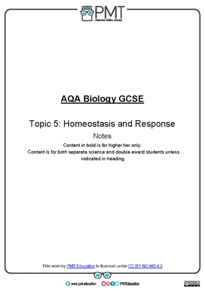 AQA Biology GCSE Combined B1 Summary Answers and Explanations - Studocu