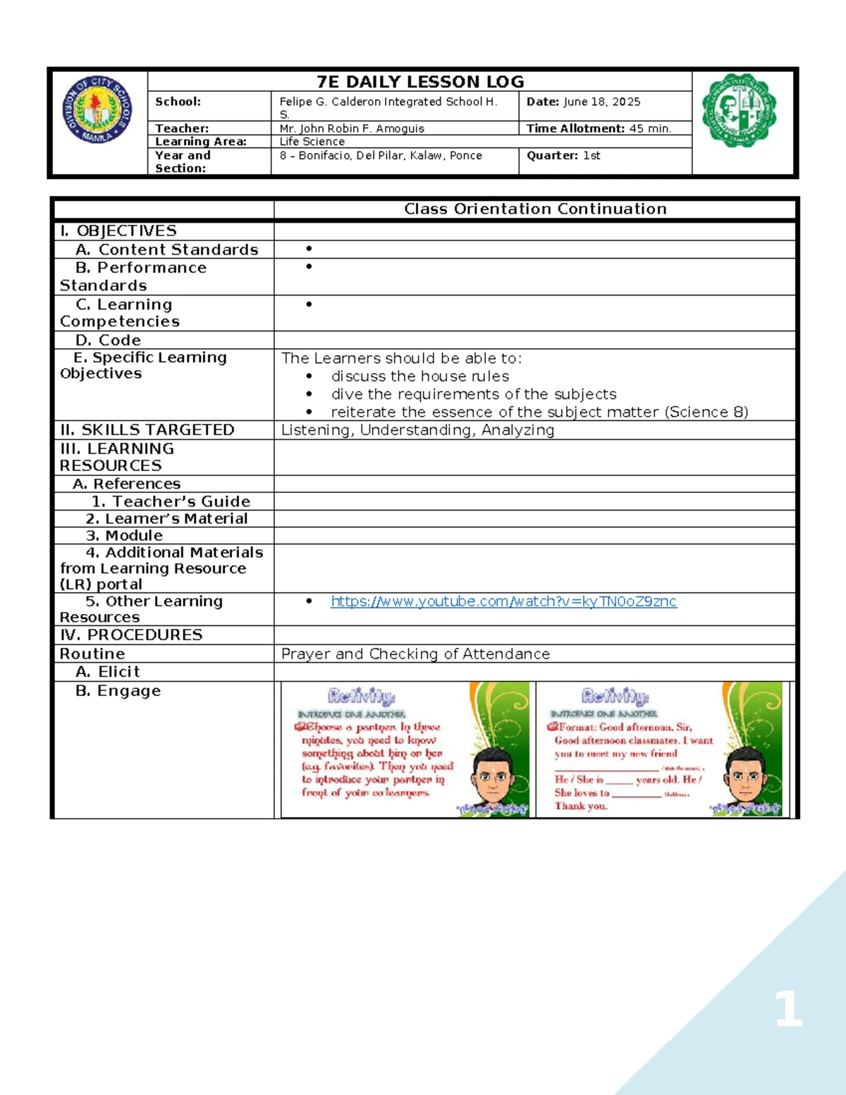 G8 DLL June 17 2025 - Week 1 Lesson Plan for Science 8 - Studocu