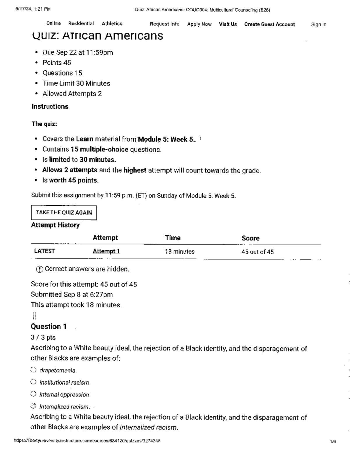 COUC504 Midterm Quiz: African Americans Insights and Key Concepts - Studocu