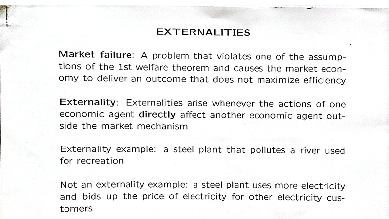 Public Economics: Understanding Externalities and Market Failures - Studocu
