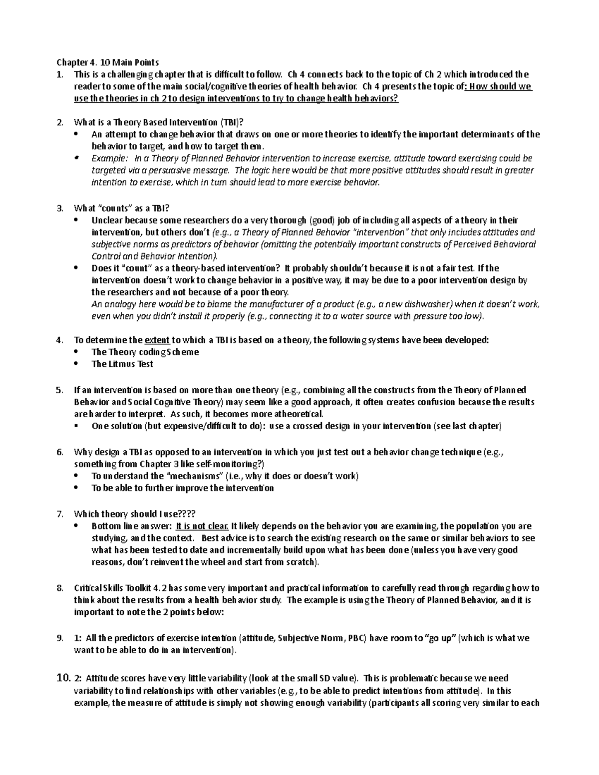10 main points Chapter 4 - Chapter 4. 10 Main Points This is a ...
