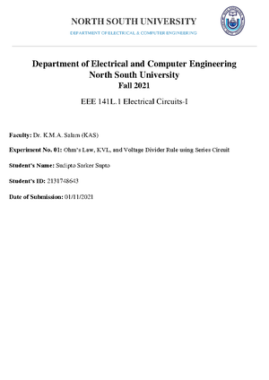 Na Nr Spring 2025 EEE 141 Assignment 2 - Course # EEE 141 | Course name ...