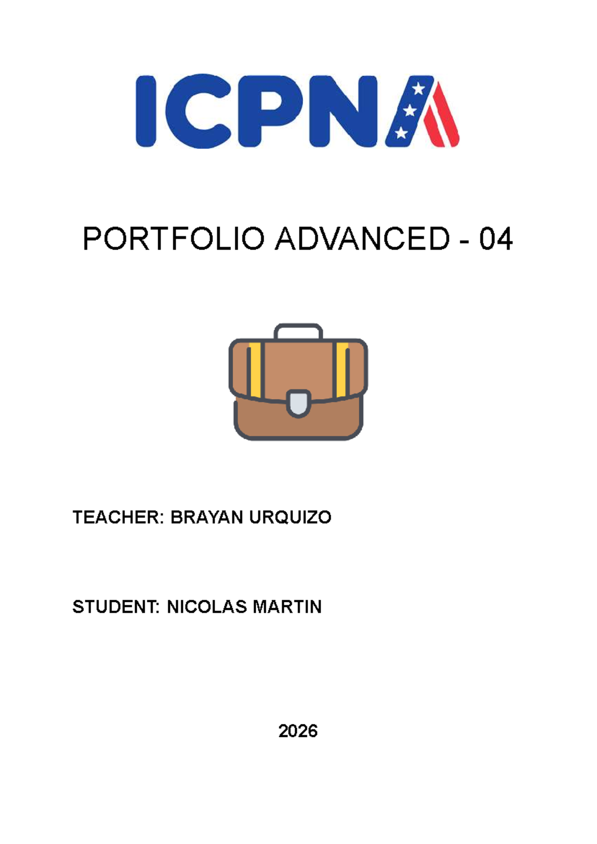 Portfolio Advanced 04: Nicolas Martin's 10-Year Career Goals - Studocu