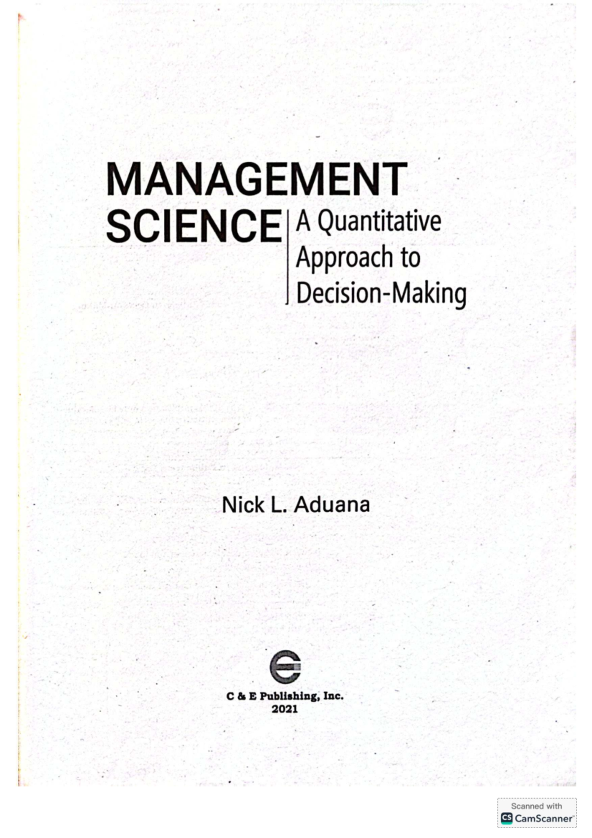 MANAGEMENT SCIENCE 3: CHAPTER 3 - Linear Programming & Simplex Method ...