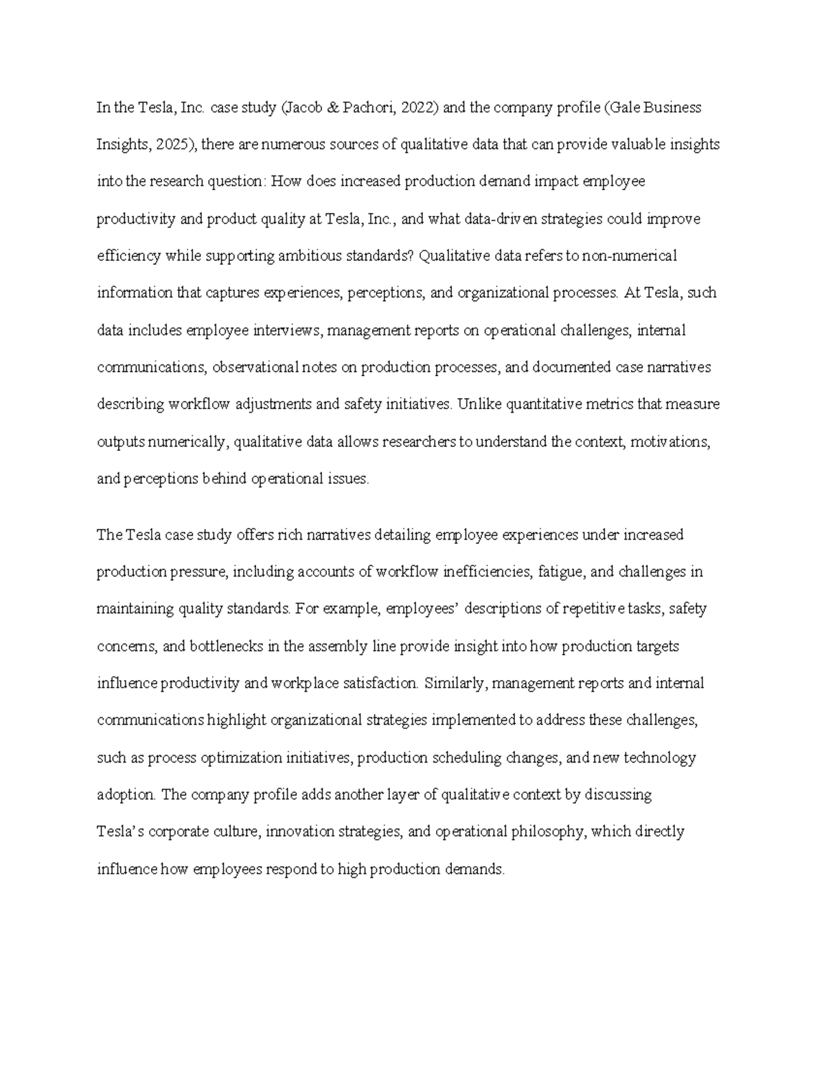 Week 4-1 Journal: Role of Qualitative Data in Tesla, Inc. Case Study ...