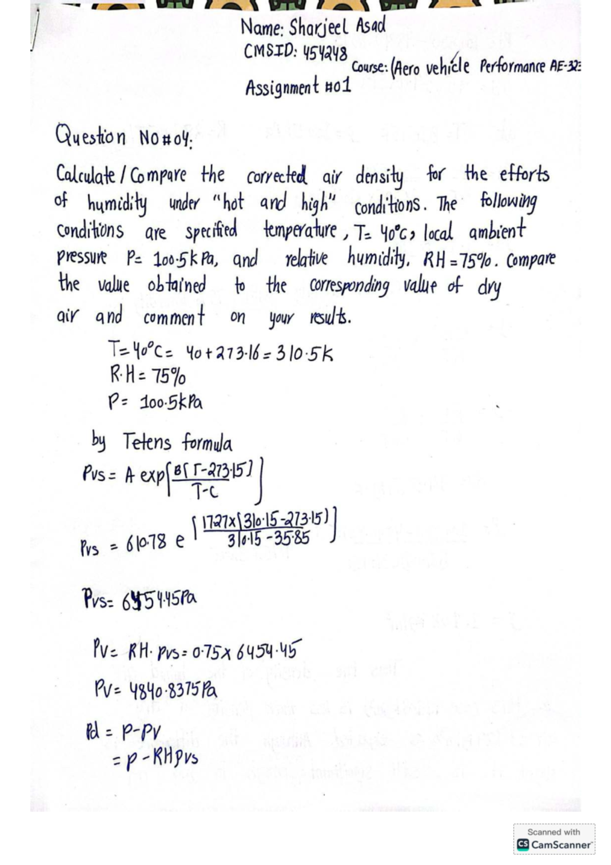 A1 AVP Assignment: Air Density Calculation with Humidity - Studocu