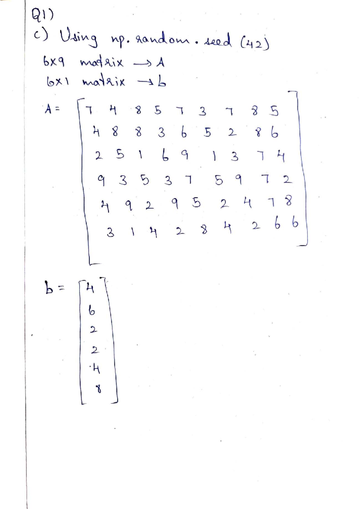 Q1c) Matrix Operations and Row Echelon Form - MFDS Assignment 1 - Studocu