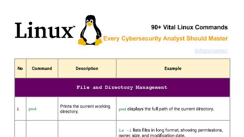 90+ Essential Linux Commands for File and Directory Management - Studocu