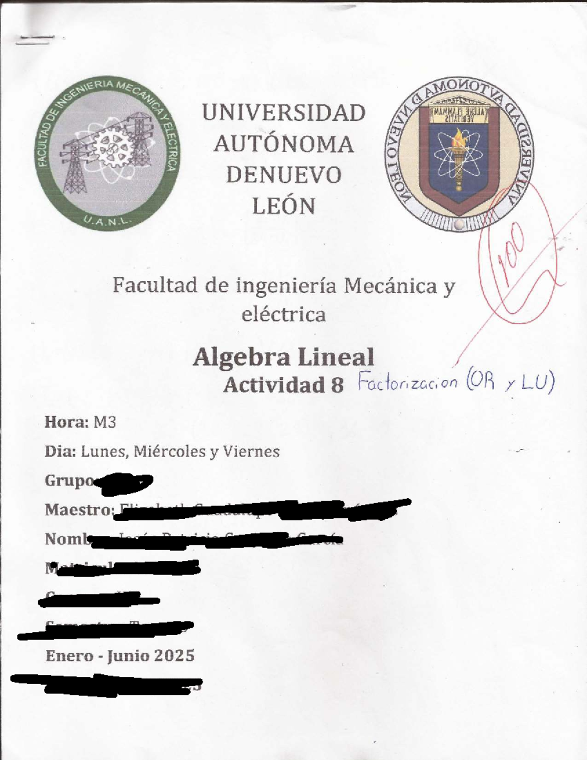 CA NI CA FIME AL M3 ACT8 E25 - Actividad Fundamental 8: Factorización ...
