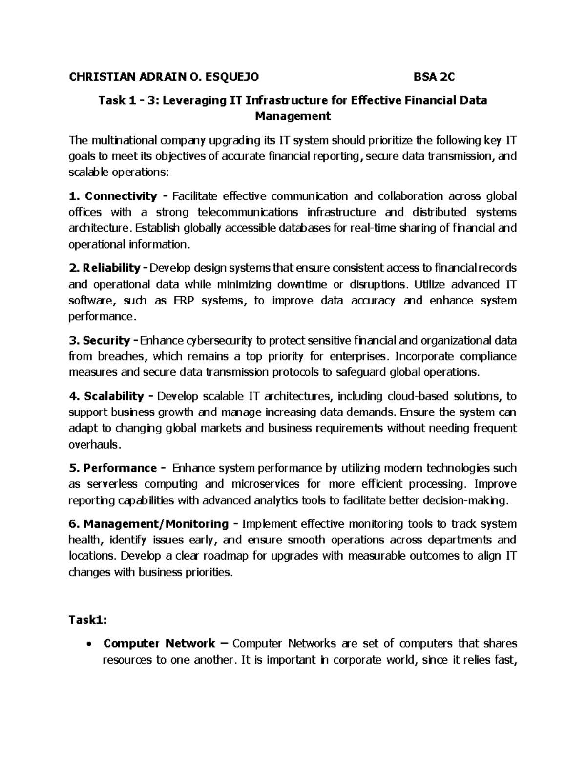 Task 1 Strategies for Reliable and Efficient IT Operations in ...