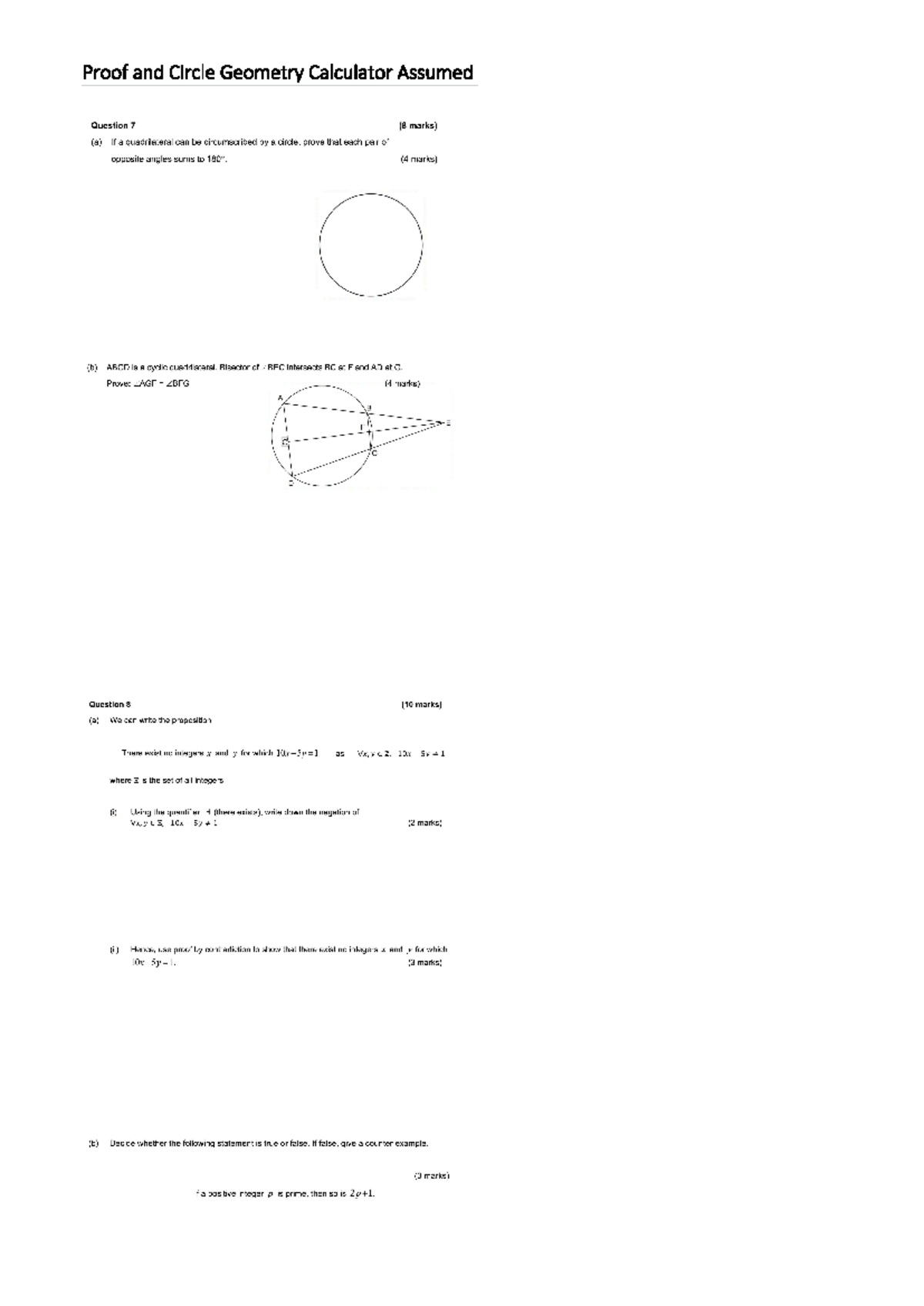 Proofs and Geometry Calculations for Circle Theorems (Calc Qs) - Studocu