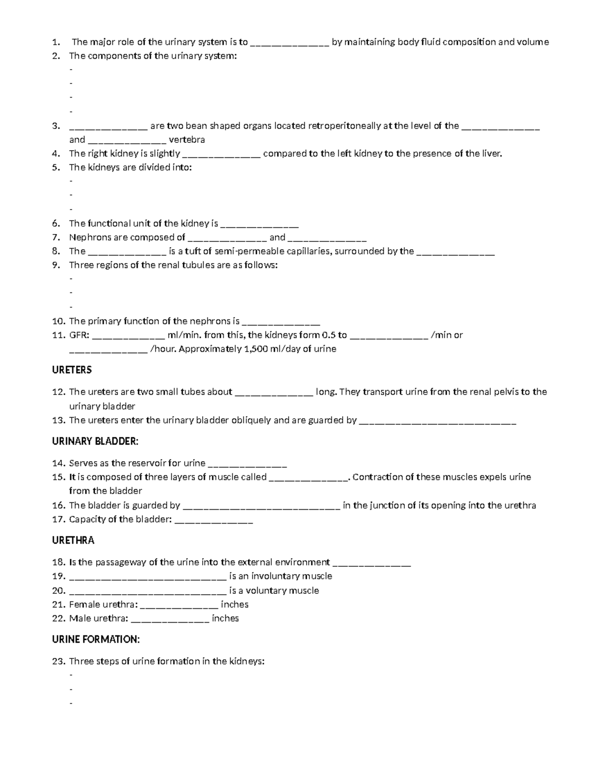 Genitourinary System Overview - GU & GI Lecture Notes - Studocu