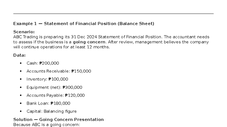Valuation - Notes for Financial Position & Cash Flows (ACCT 101) - Studocu
