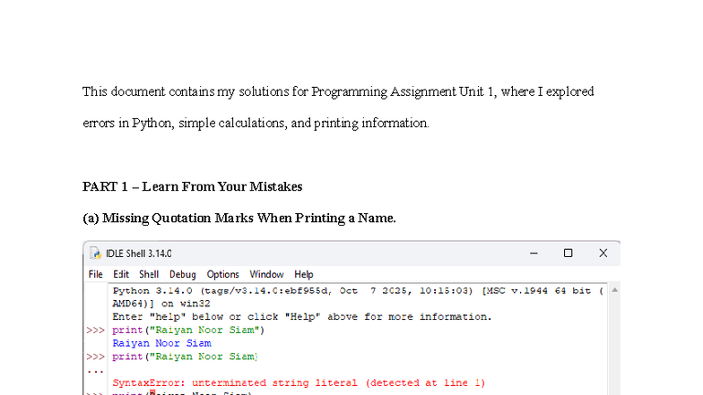 Cs1101 Programming Assignment Unit1 This Document Contains My