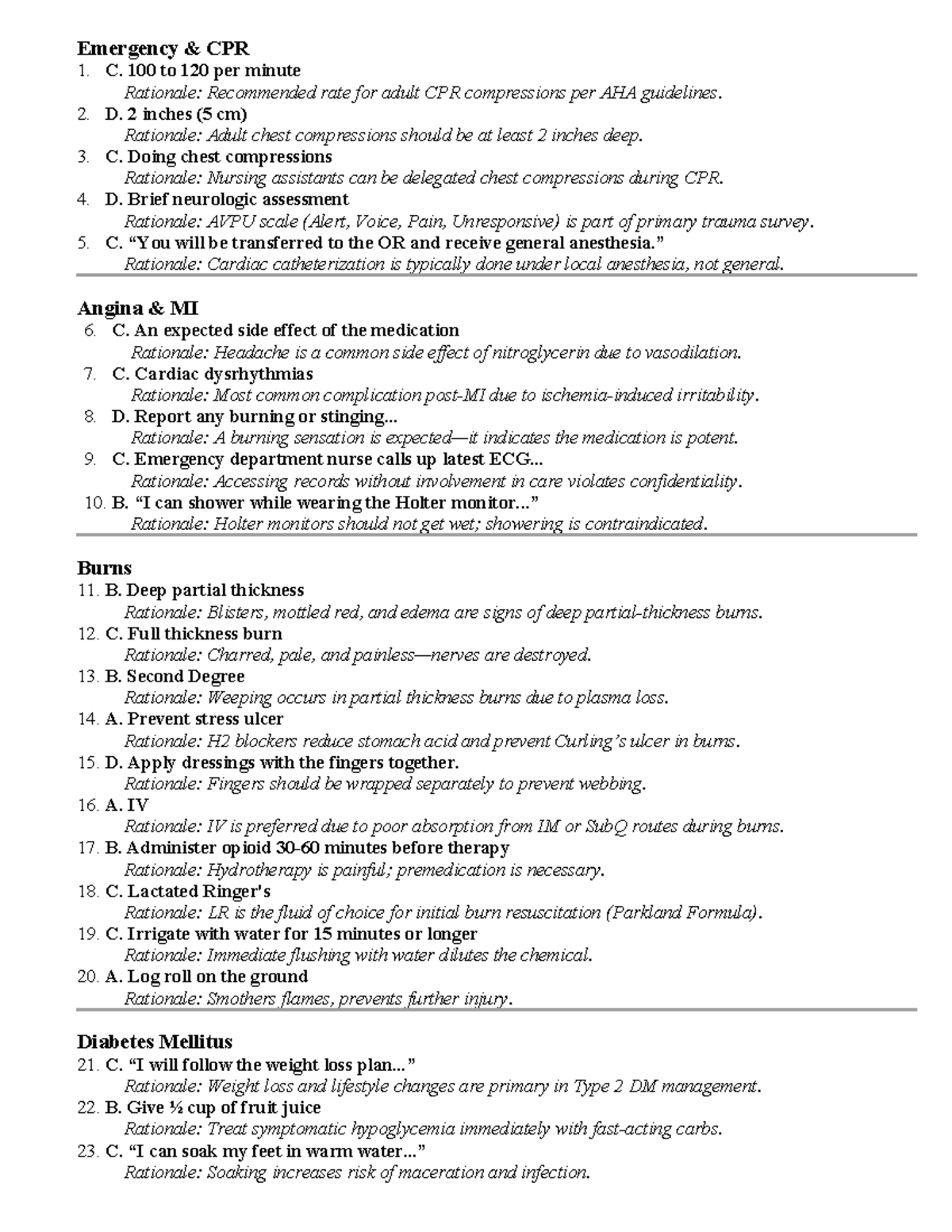 Emergency CPR and Nursing Practices Recalls 4 NP 3 - Studocu