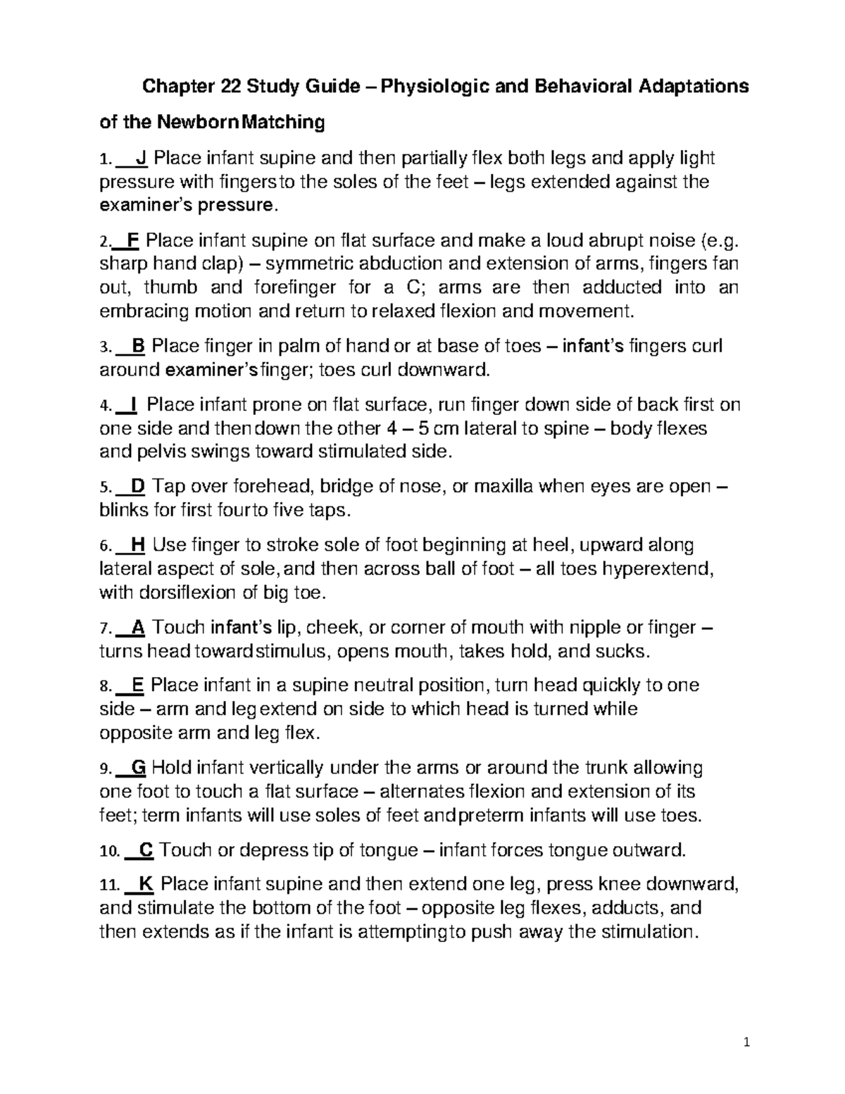 Chapter 22 Study Guide – Physiologic and Behavioral Adaptations of the ...