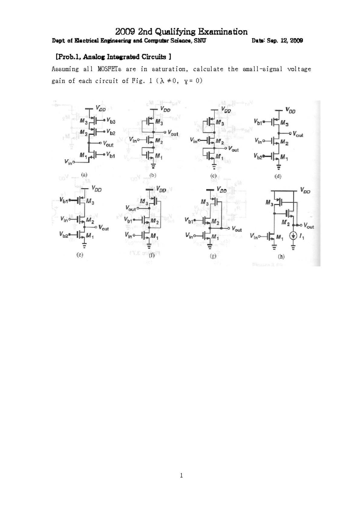 2009 2nd Qualifying Examination: Electrical Engineering & Computer Science - Studocu