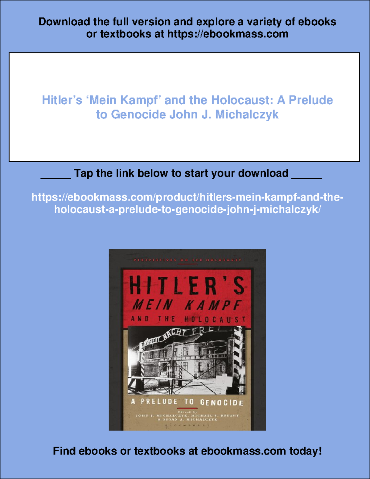 Holocaust Studies: Mein Kampf and Its Prelude to Genocide Analysis ...