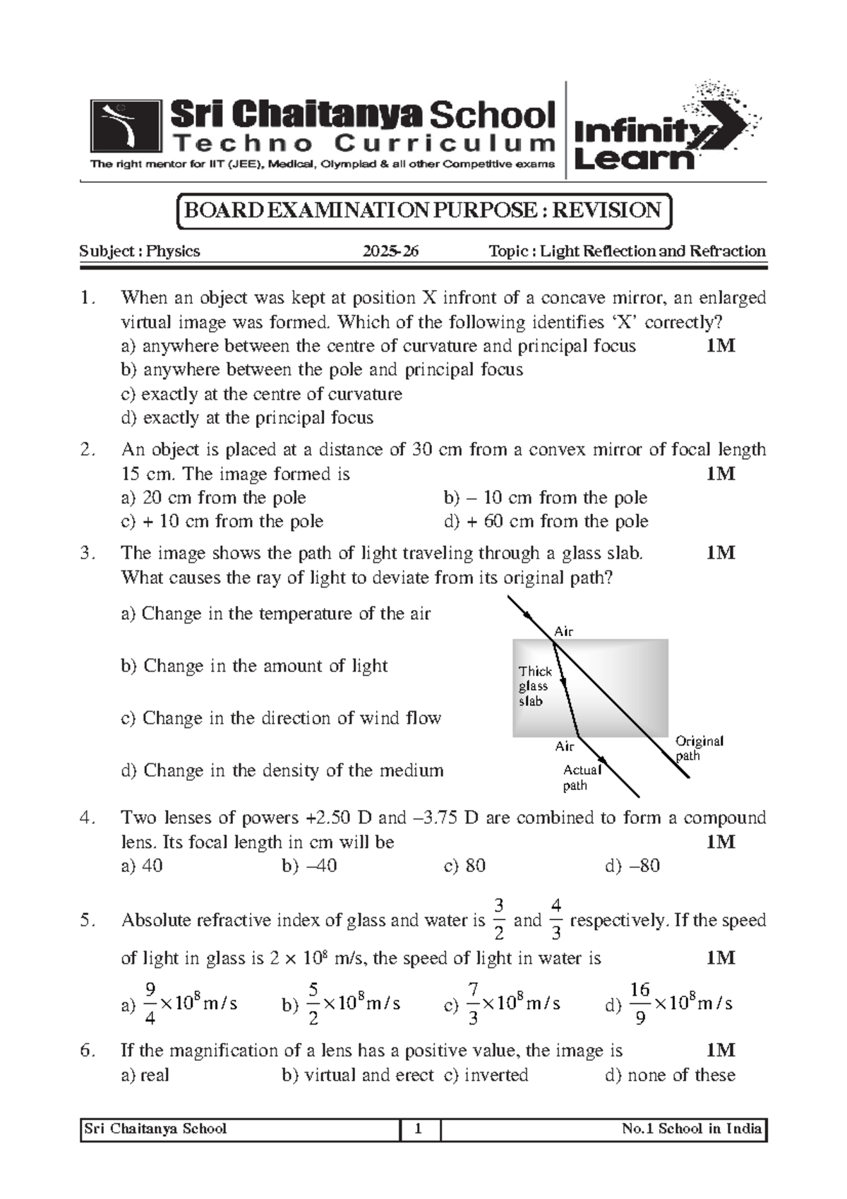 CBSE X Physics Board Exam Revision: Light Reflection & Refraction - Studocu