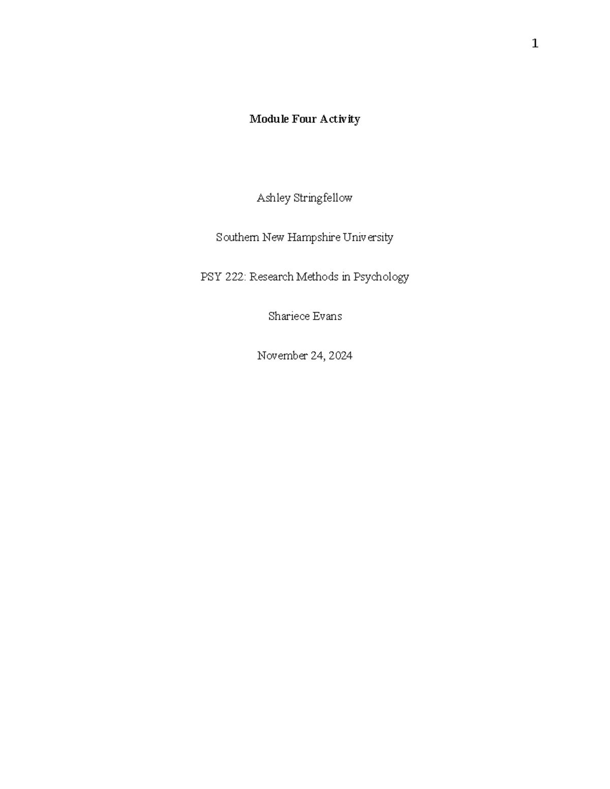 Module 4 activity SCS 215 - Module Four Activity Ashley Stringfellow ...