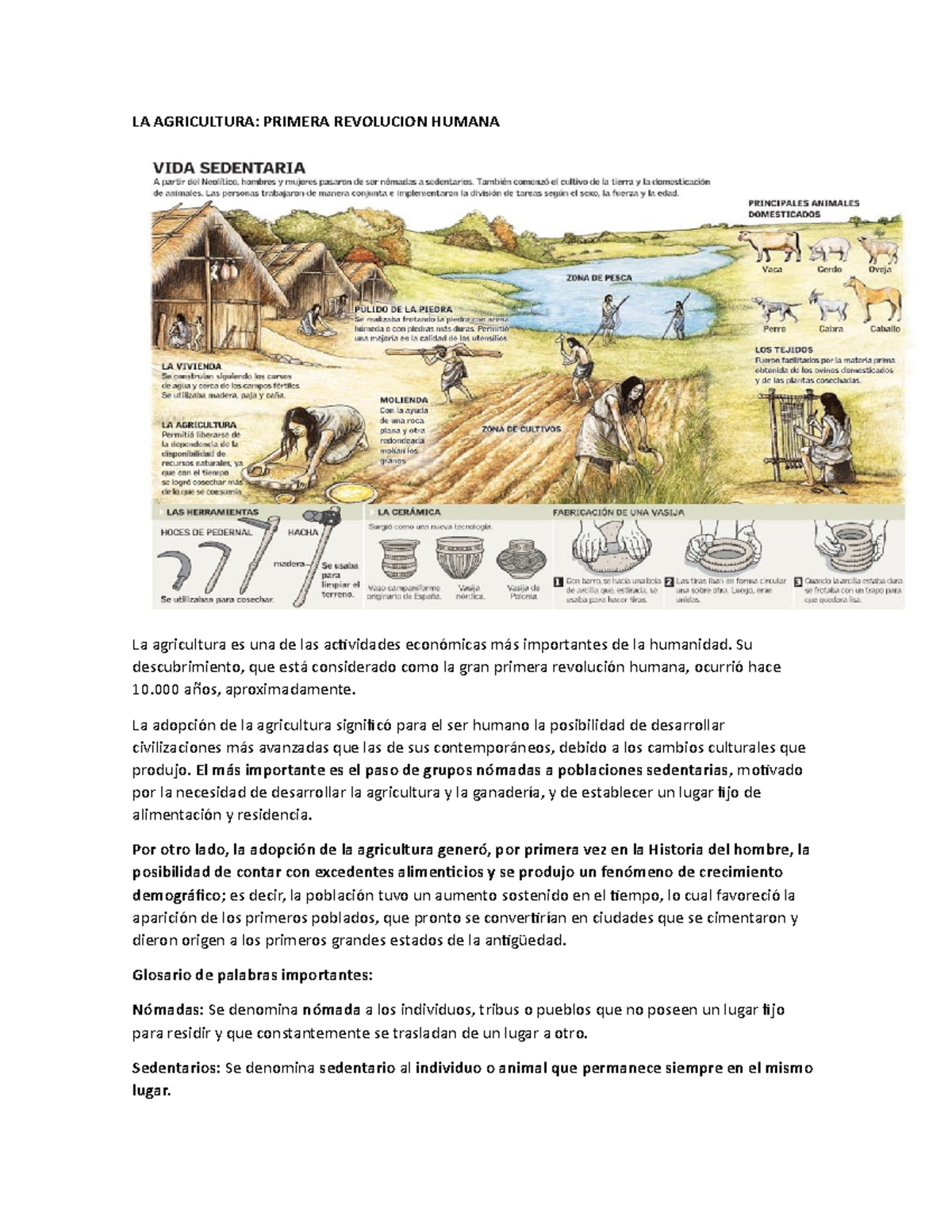LA AGRICULTURA EN GRADO 6: PRIMERA REVOLUCIÓN HUMANA - Studocu