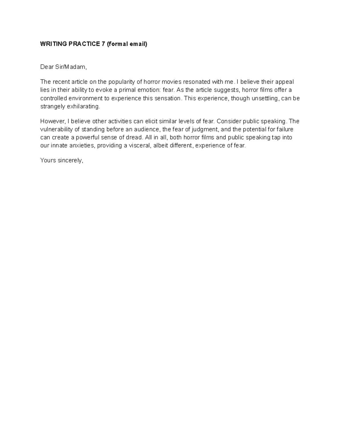 Writing Practice Samples 7, 8, 9: Formal Emails & Essays - Studocu