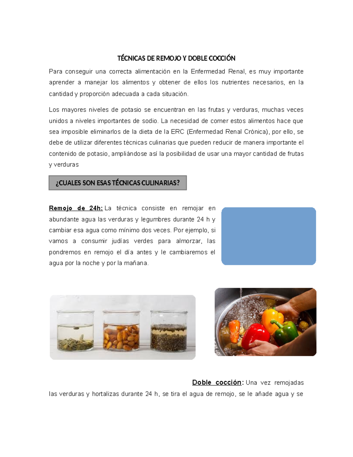Técnicas de Remojo y Doble Cocción para Enfermedad Renal Crónica (ERC ...
