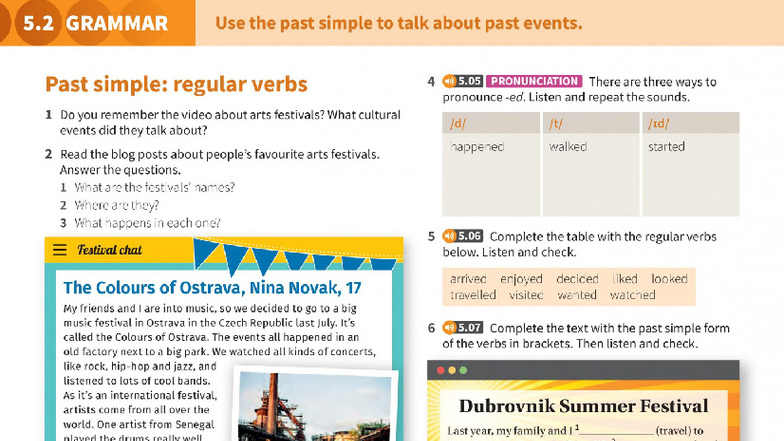T3 - 5.2 GRAMMAR: Past Simple & Irregular Verbs in Context - Studocu