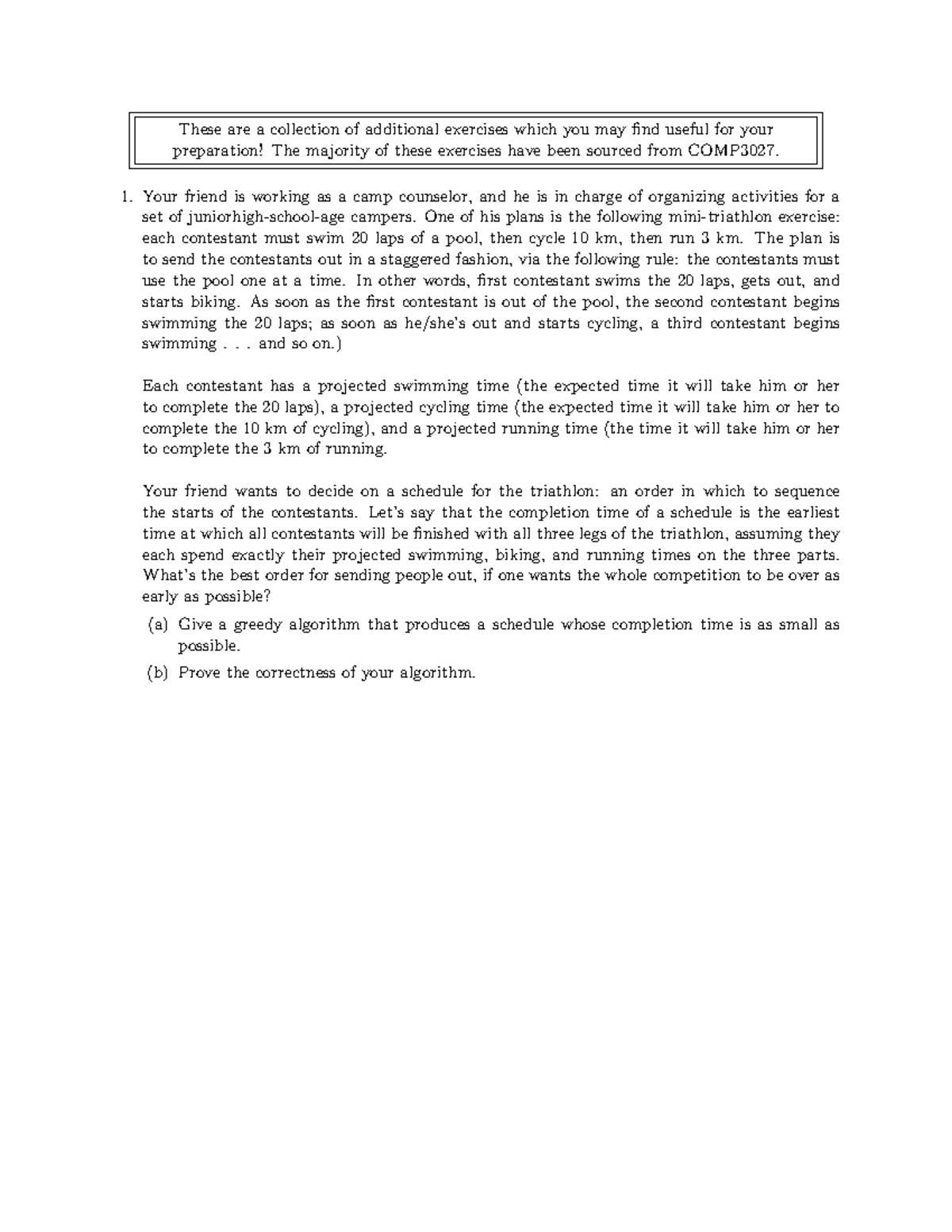 COMP3027 Additional Practice Questions for Preparation - Studocu