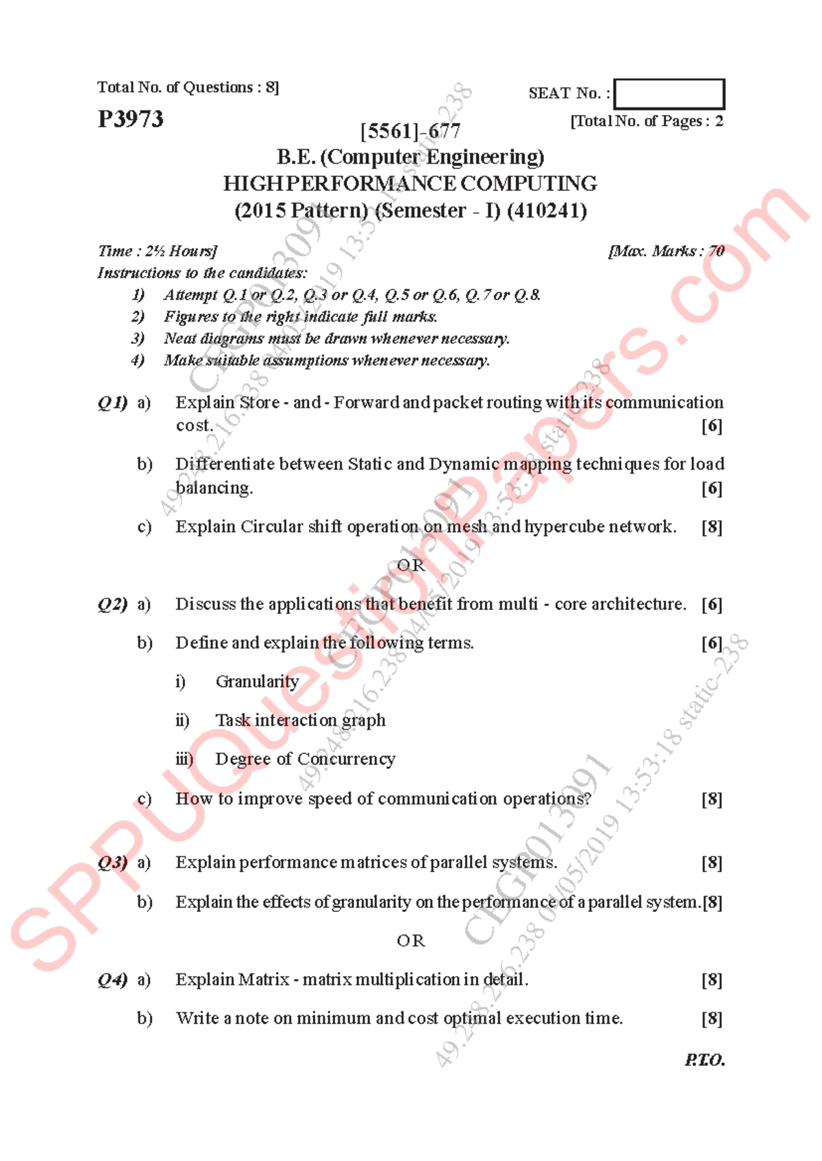 High Performance Computing (HPC) Exam Notes - B.E. (CE) 410241 - Studocu