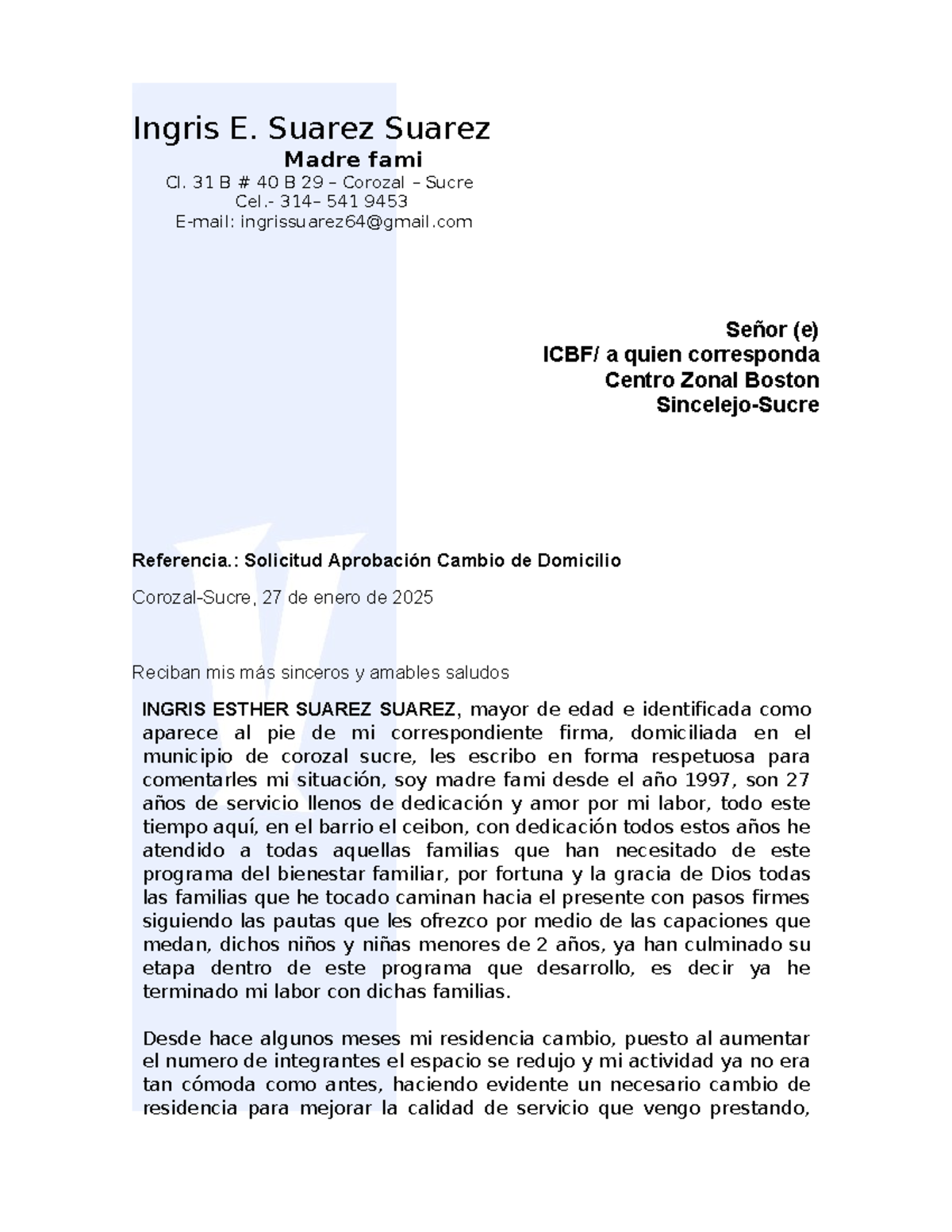 Carta Ingris - hhhhhhhhhhhhhhhhhhhhhhhhh - Ingris E. Suarez Suarez ...