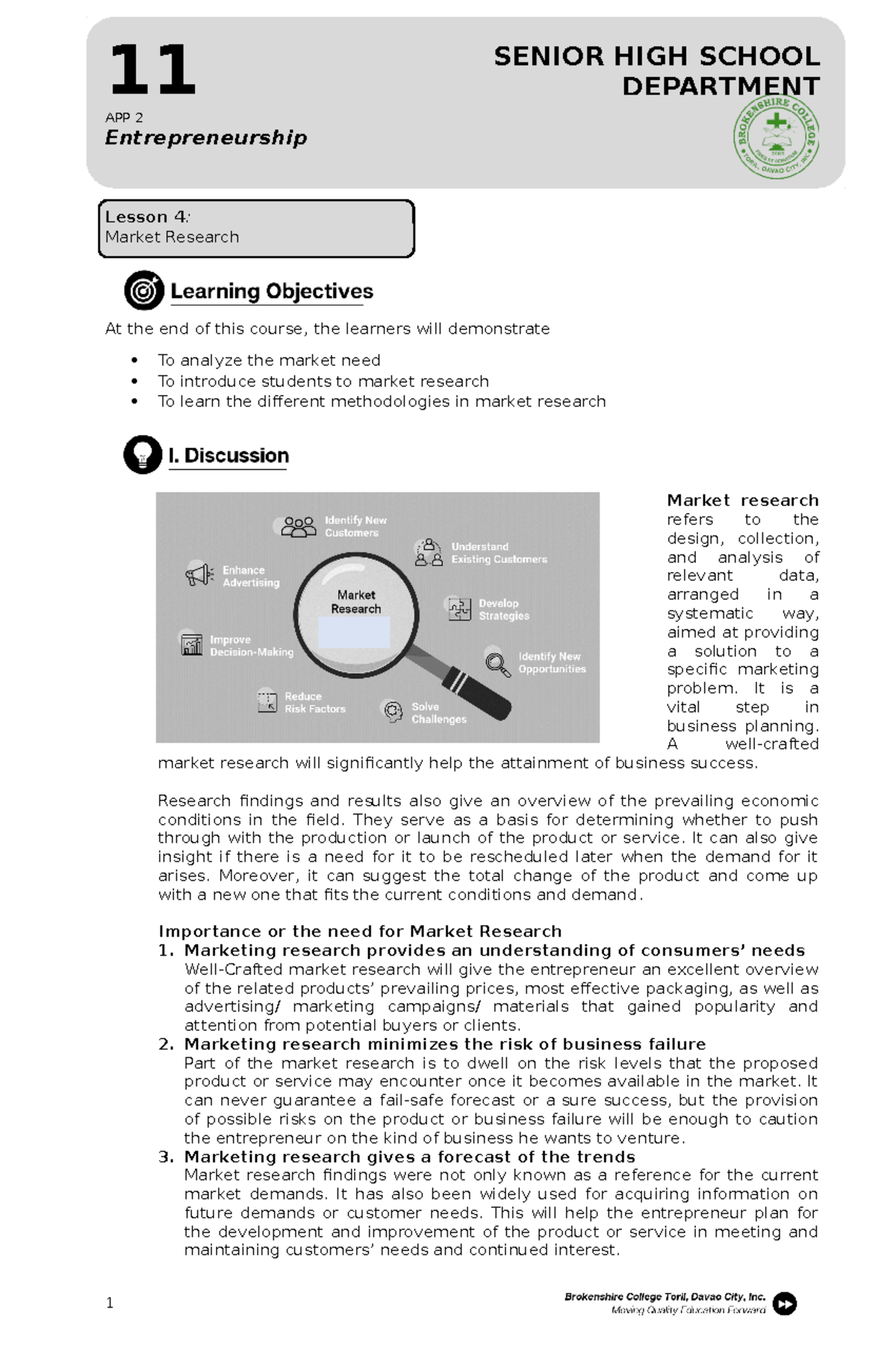 Entrepreneurship - Lesson 4: Effective Market Research Techniques - Studocu