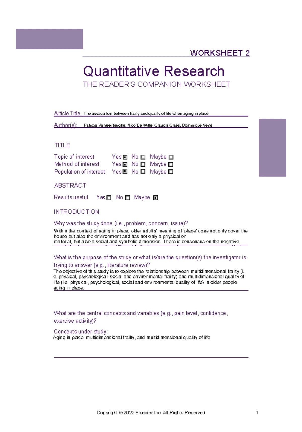 Qualitative Research Worksheet - Example 02 Analysis - Studocu