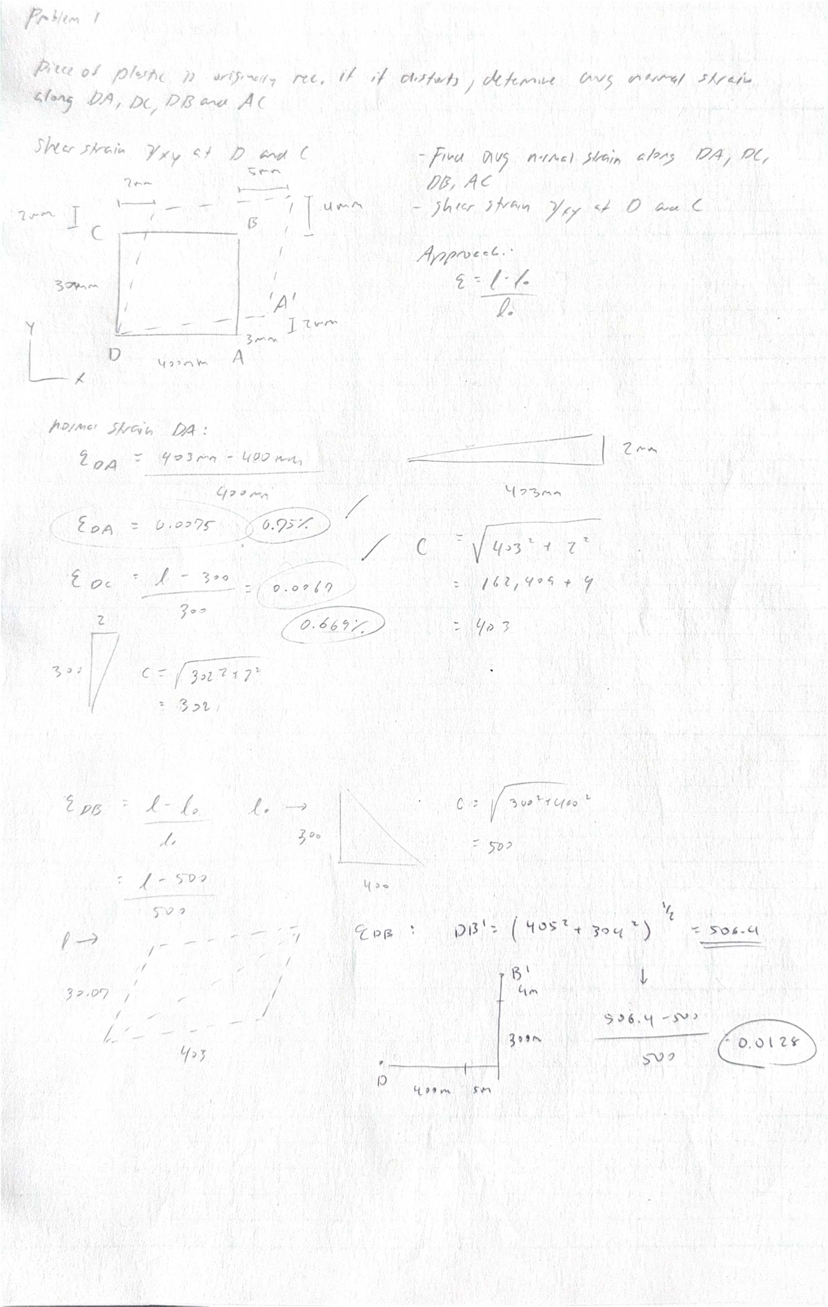 MCEN30017 Tutorial 1: Strain Analysis and Calculations Q1-3 - Studocu