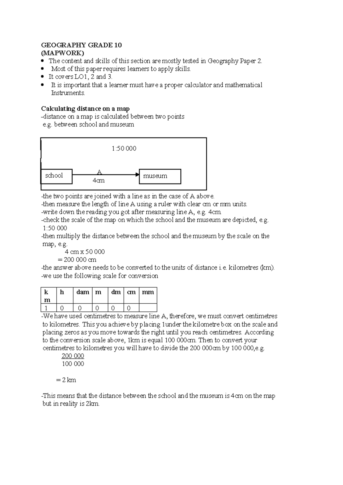Geography Grade 10 Mapwork - GEOGRAPHY GRADE 10 (MAPWORK) The content ...