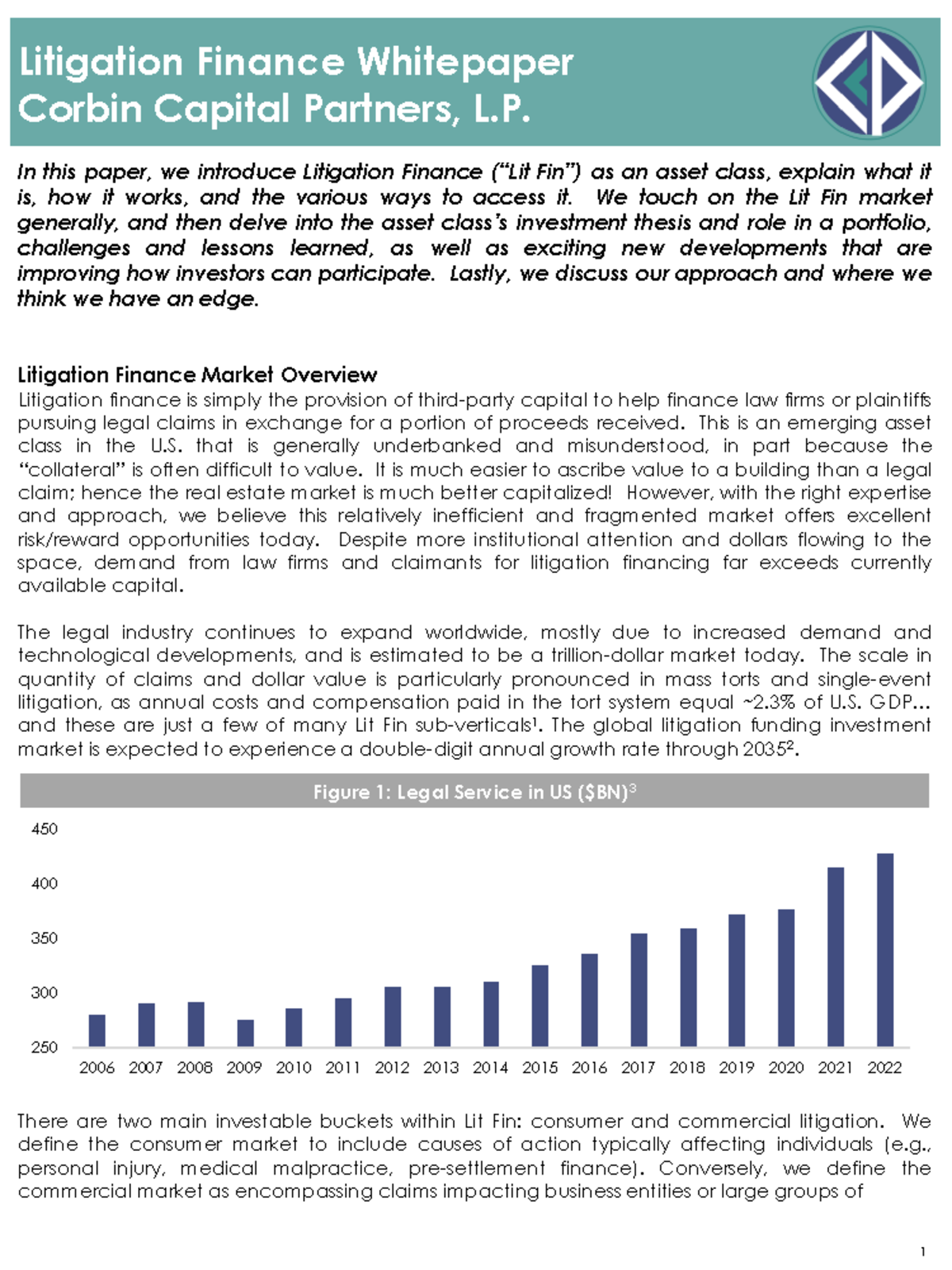 Litigation Finance Whitepaper - In this paper, we introduce Litigation ...