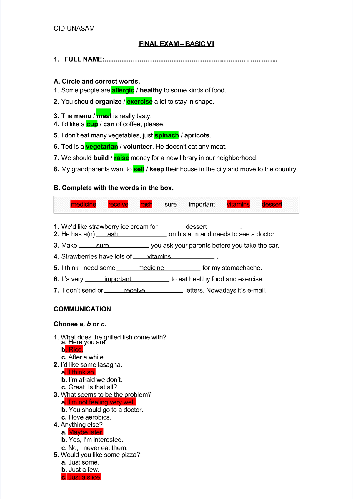 Final Exam Notes for Basic VII (CID) - UNASAM Compress - Studocu