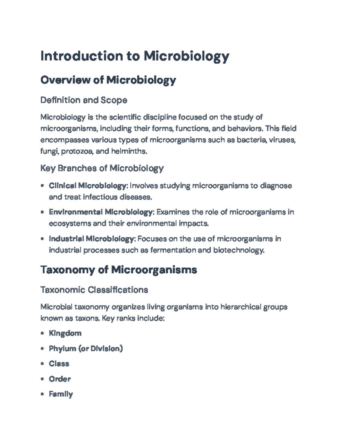 Microbiology Overview: Definitions, Taxonomy, and Clinical Importance ...