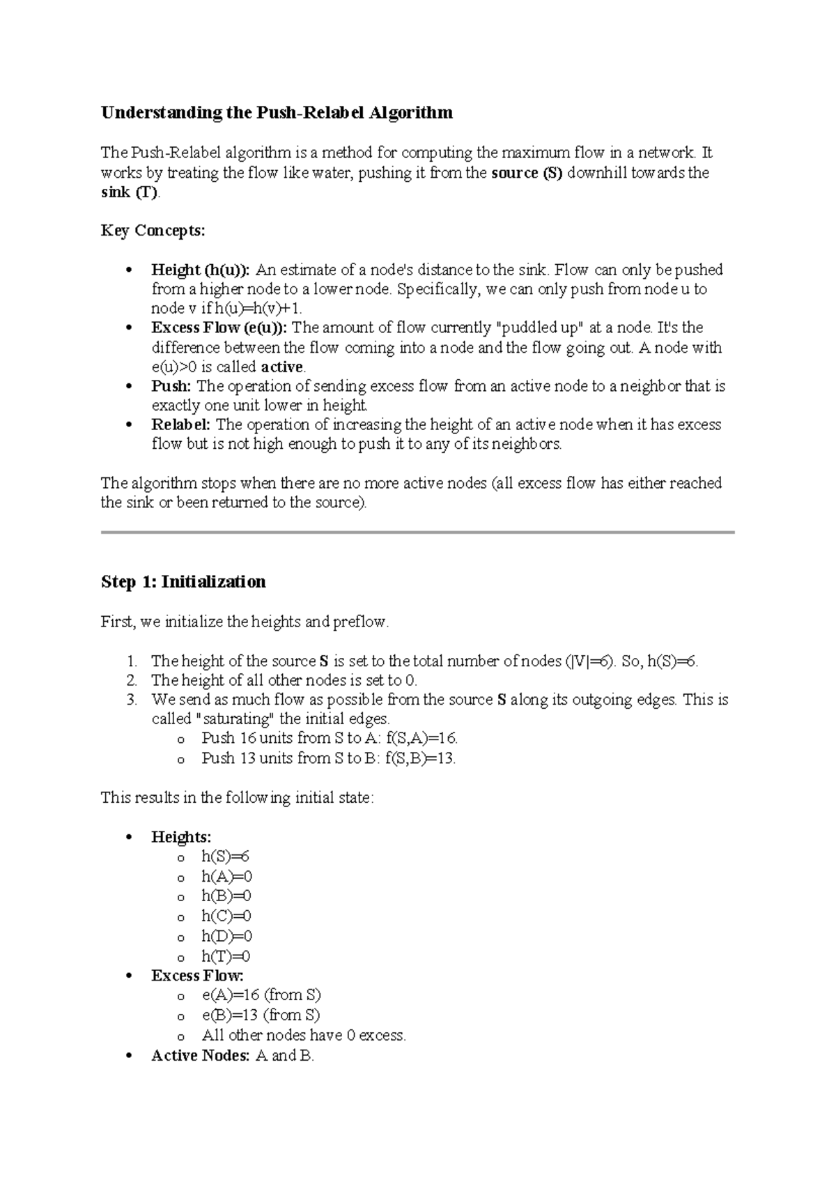 Max Flow Algorithm: Push-Relabel Method Explained - Studocu