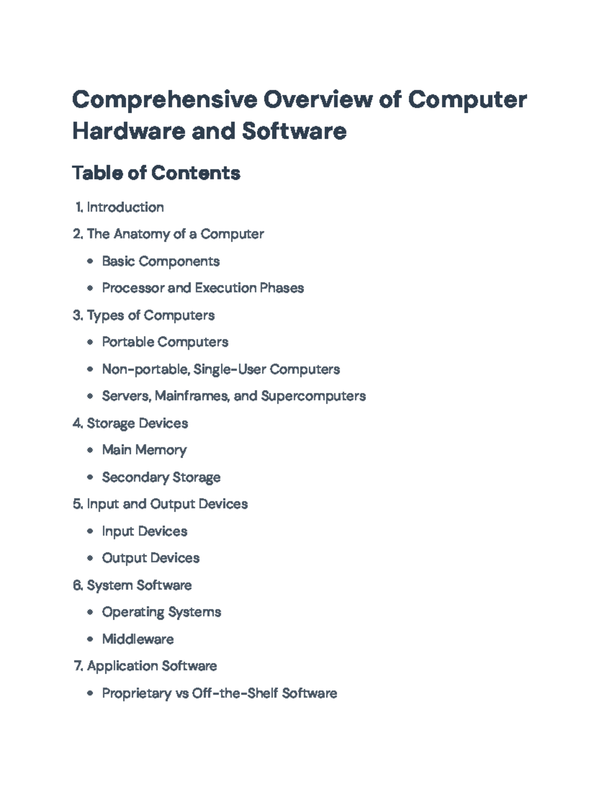 Comprehensive Guide to Computer Hardware and Software Overview - Comprehensive Overview of ...