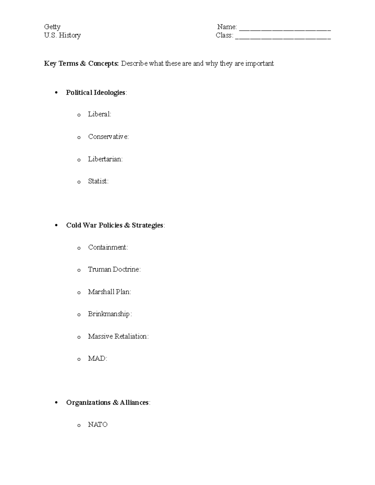 Unit 4 U.S. History Midterm Study Guide: Key Terms & Concepts - Studocu