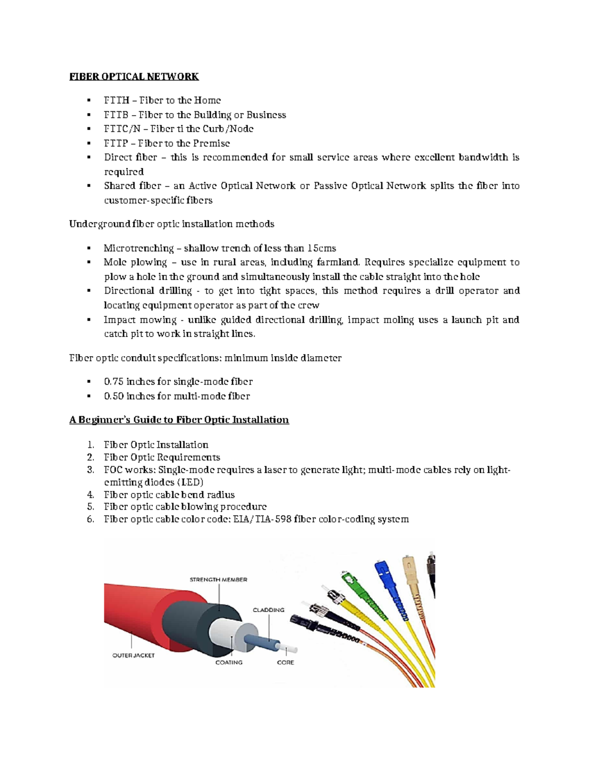 FOC 101 - Comprehensive Guide to Fiber Optical Networks - Studocu