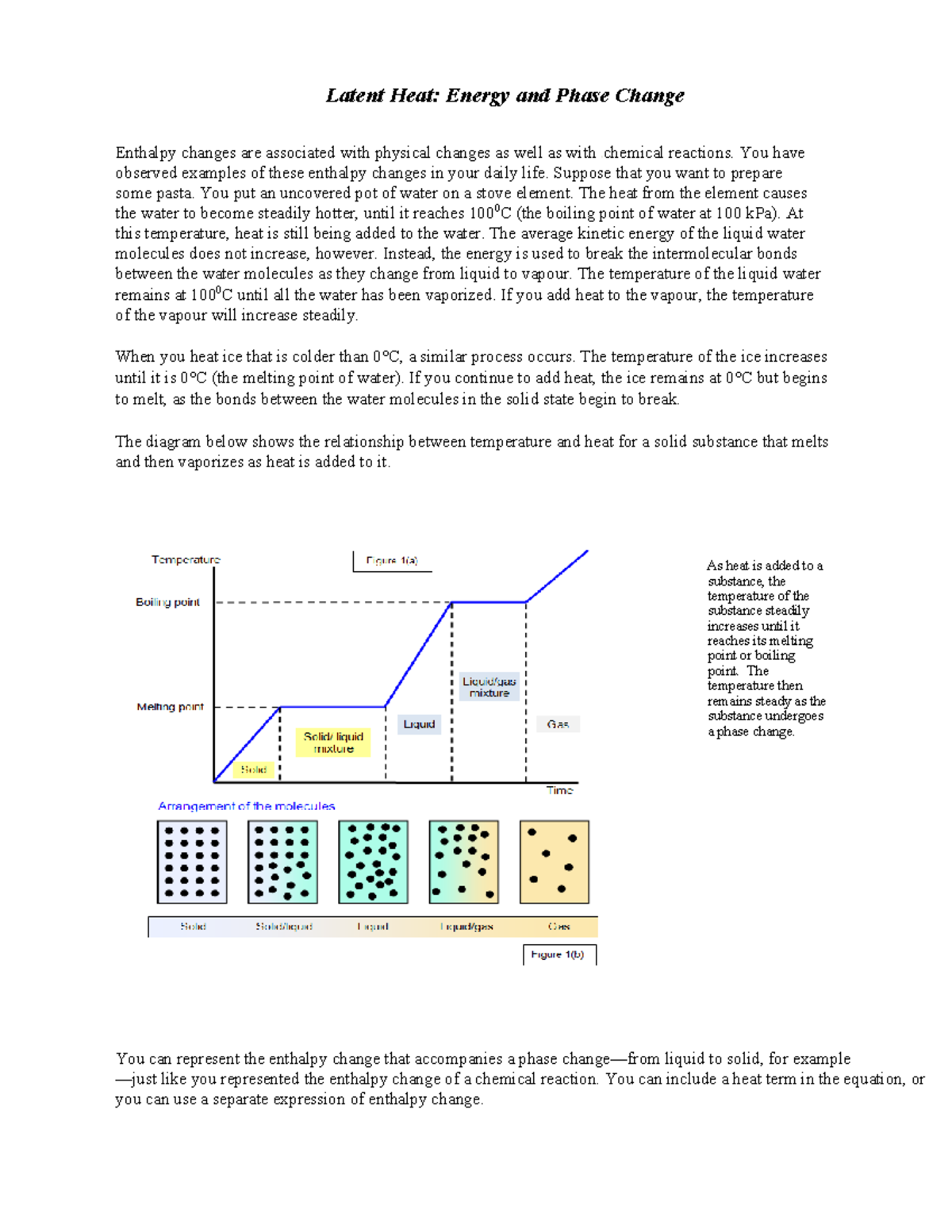Latent heat energy: Understanding phase changes and enthalpy - Studocu