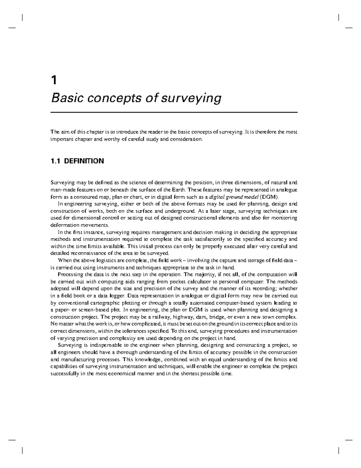 Basic concepts of surveying - It is therefore the most important ...