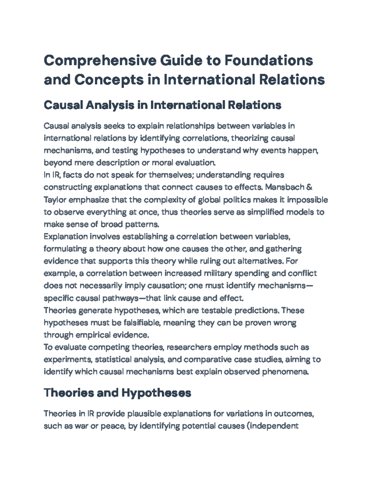 Comprehensive Guide to Causal Analysis & Strategic Interaction in IR - Studocu