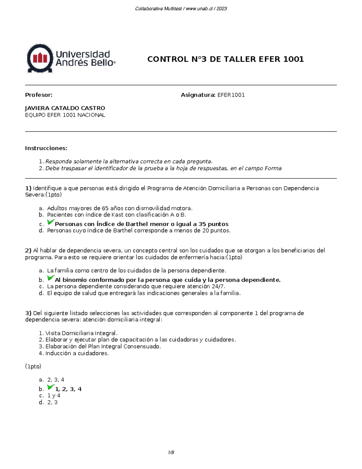 CMT EFER 1001: Collaborative Multitest 2023 - Atención Domiciliaria ...