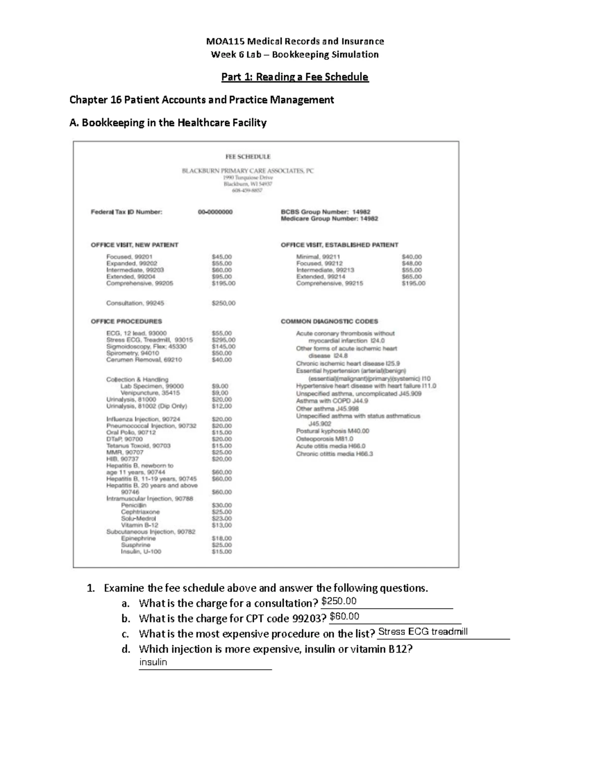 MOA115 Week 5 Assignment Worksheet: Reimbursement Overview - Studocu