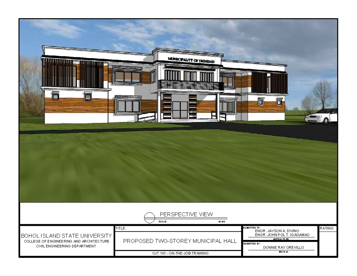 CE 4A OJT 101: Proposed Municipal Hall Architectural Plans - Studocu